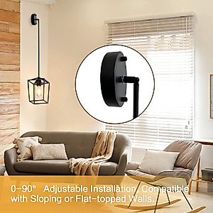 Raxighn Pendant Light Fixture,Adjustable Black Iron Cage Farmhouse Metal Kitchen Island Hanging Light with Clear Glass Shade, Suitable for Kitchen Island, Entrance, Dining Room, Hallway(1 Light)…