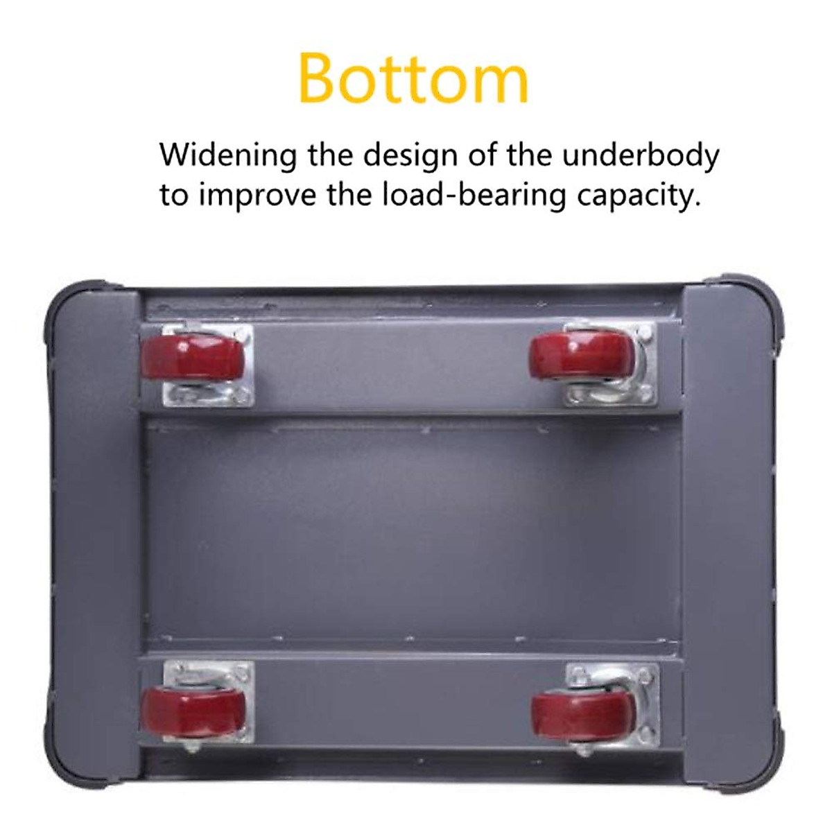 Portable Folding Handcart Flatbed Trolley Truck Trailer Small Trailer Heavy Duty Pure Steel Plate 6090 Weight About 500Kg Large Black Multi Function Folding Handcart