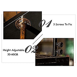 Wheel-hy Wine Rack Ceiling Wine Racks,Bar,Restaurant,Hanging,Wine Glass Rack,Ceiling Rack Storage s Hanging Wine Bottle and Glass Holder 2-Tier Wine Stemware Holder/Black/L80W30Cm