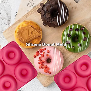 AWEELON 3 PCS Silicone Donut Mold for 4QT-8QT Air Fryer, Reusable Donut Pan for Baking,4 Cavity Non-Stick Bagel Pan,Air Fryer Accessories for Intsant Votrex Ninja Foodi