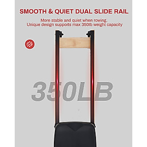 BORGUSI Magnetic Rowing Machines for Home Use, 16 Levels of Resistance, 350lb Weight Capacity, LCD Monitor & Tablet Holder, Foldable Rower Row Machine with Comfortable Seat Cushion & Dual Slide Rail