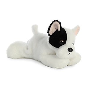 Aurora® Adorable Mini Flopsie™ French Bulldog Pup Stuffed Animal - Playful Ease - Timeless Companions - White 8 Inches