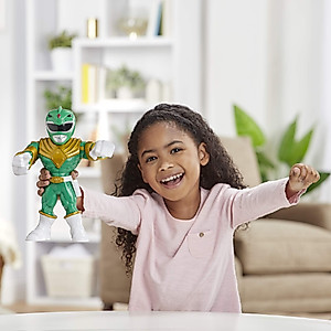 Power Rangers Playskool Heroes Mega Mighties Green Ranger 10-inch Figure, Mighty Morphin Collectible Toys, Kids Ages 3 and Up