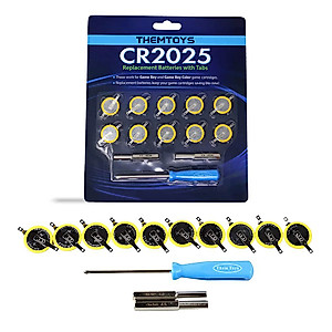 Tabbed CR2025 Batteries 10-pack, 2025 Battery Gameboy Cartridge Battery CR2025 Battery Tabs Solder, Color GBC CR2025 3v Lithium Battery, CR2025 Replacement Battery Gameboy Save Battery, Solder Tabs