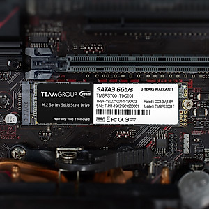 TEAMGROUP MS30 512GB with SLC Cache 3D NAND TLC M.2 2280 SATA III 6Gb/s Internal Solid State Drive SSD (Read/Write Speed up to 530/430 MB/s) Compatible with Laptop & PC Desktop TM8PS7512G0C101