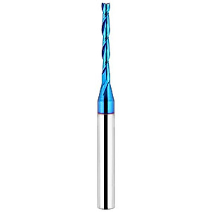EANOSIC Upcut Spiral Router Bit 1/4 inch Shank, 1/8 inch Cutting Diameter, Extra Long 3 inch Solid Carbide with Nano Blue Coating CNC Router Bits End Mill for Wood Cut, Carving