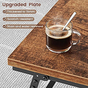 ALLSTAND Folding Coffee Table, Leg Latches Portable Sturdy Floor Table Desk for Sitting on The Floor, No Assembly Low Coffee Table for Living Room, Home, Office, Rustic Brown, 41.34L×21.65W×15.75H
