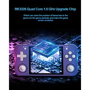 RG351P Handheld Game Console, Retro Game Console Open Linux System 3.5 Inch IPS Screen, Portable Game Console with 64G TF Card and 2500+ Video Game Classic Games 3500mAh Battery (Purple)