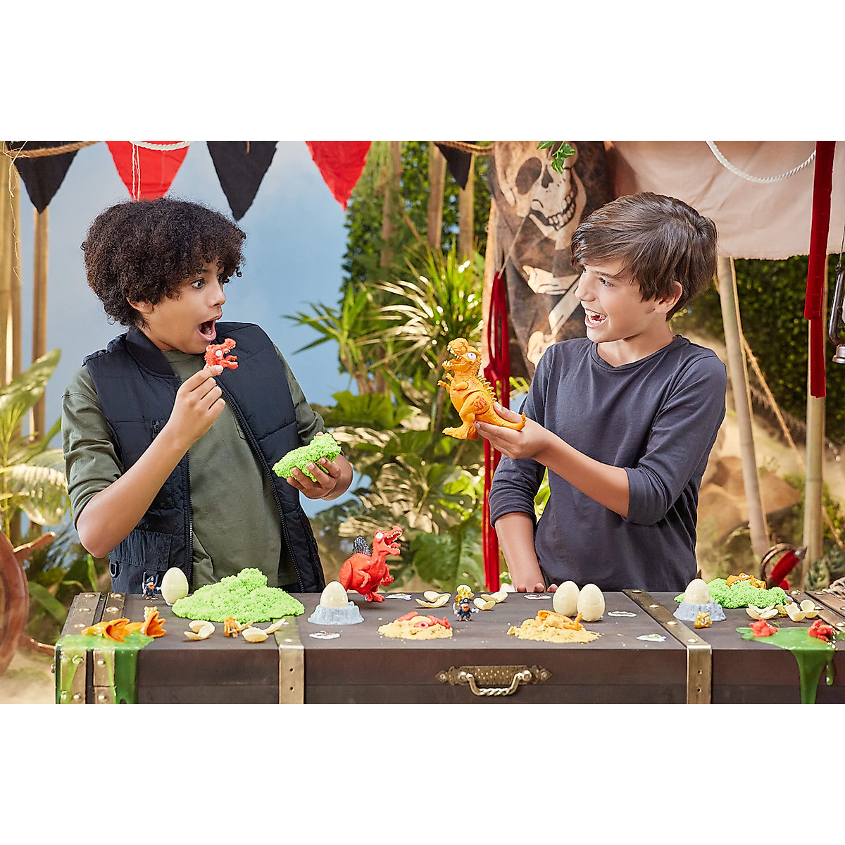 Smashers Dino Island Mini Egg T-Rex by ZURU Prehistoric Discovery Toy with 10 Surprises, Dinosaur Toys, Slime, Sand and More Age 5+