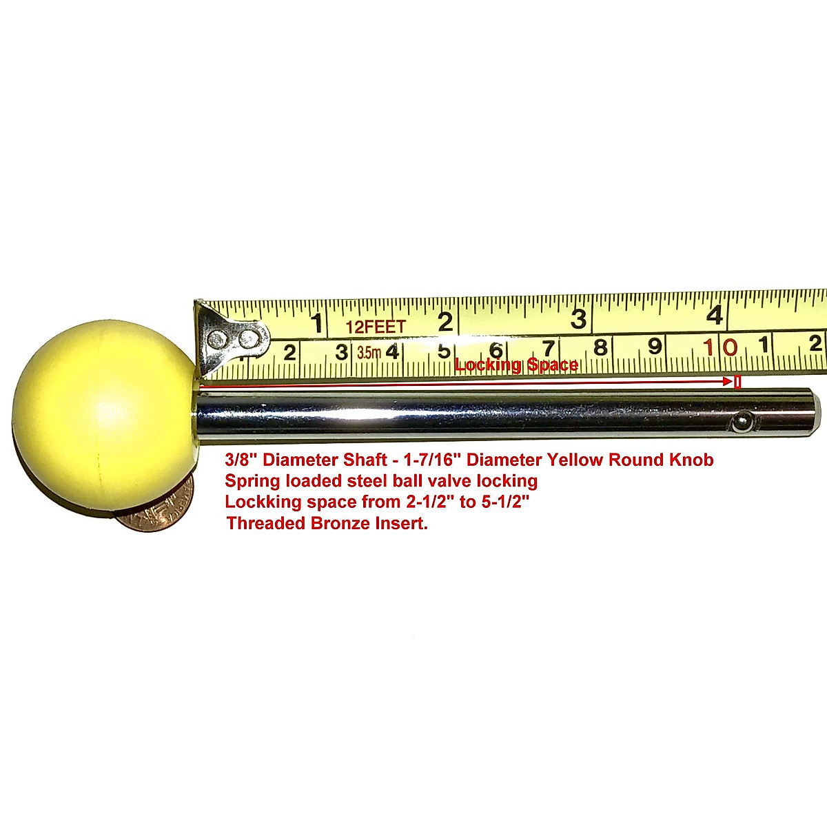 SB Distribution Ltd. Pin, Tensile - Universal Weight Stack Replacement SELECTOR Key - 3/8" Diameter | 3-1/4 | Designer Yellow Round Knob - Chrome Plated Steel Shaft | by SBD