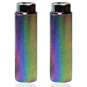 Bike Pegs, 2Pcs 26 Teeth Aluminum Alloy Anti-Skid Pegs for BMX Mountain Bike Cycling Rear Stunt Pegs Fit 3/8 inch Axles