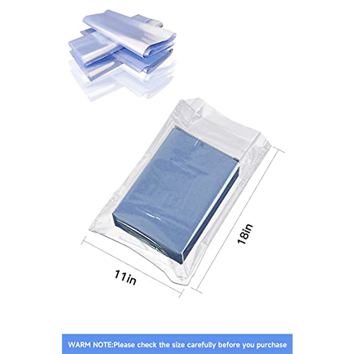 Shrink Wrap Bags - Mlooog 100pcs Clear Heat Shrink Wrap Professional Protection Against Aging and Dust - PVC Shrink Wrap Bags 11x18 Inches