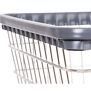 R&B Wire® 200F Extra Large Heavy Duty Wire Laundry Cart | 4.5 Bushel | Steel Frame with Chrome Finish | Commercial Laundry Basket | Industrial Bumper | 5" Clean Wheel System™ Casters