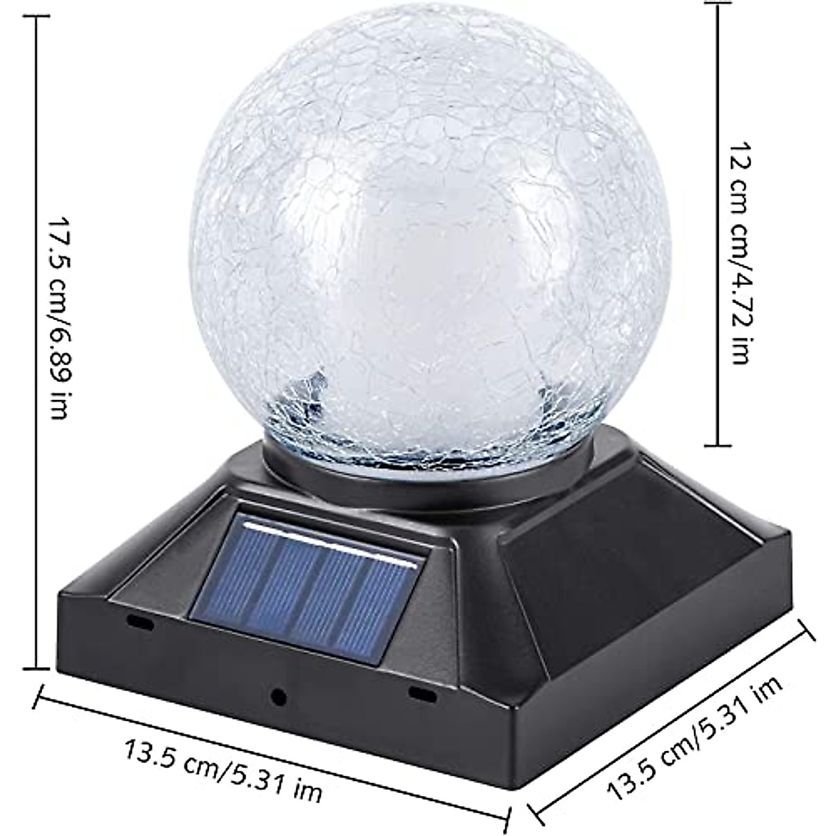 TWINSLUXES Solar Post Cap Lights Outdoor, Flickering Flame Lights, Waterproof LED Fence Post Solar Lights, for 3.5x3.5/4x4/5x5 Wood Posts in Patio Yard Landscape Decoration, Deck or Gard