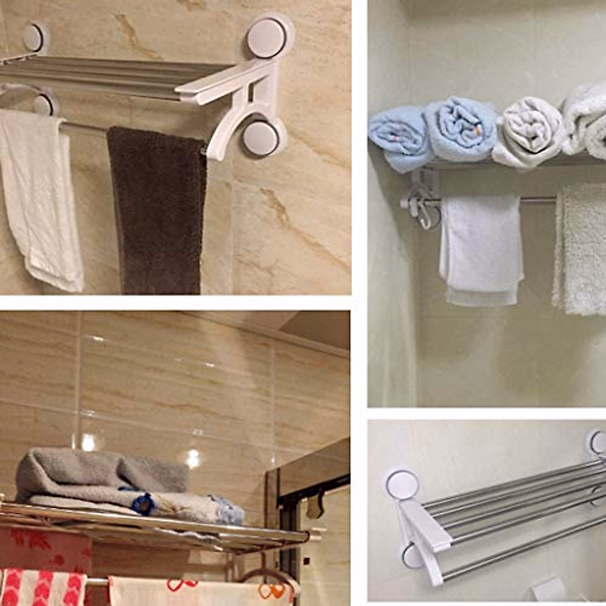 LIRUXUN Towel Rack Towel Bar with Hook Angle Hand Towel Rack, Metal Towel Bar, Wall-Mounted Towel Holder Organizer Towel Shelf，for Bathroom Kitchen