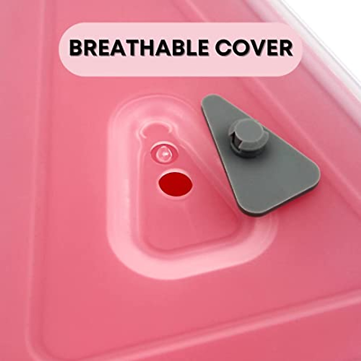 Extendable Pizza Slice Container Reusable Storage with 5 Microwavable Serving Trays BPA Free, Microwave & Dishwasher Safe Leftover to Organize Save Space, Red, Medium