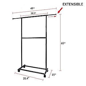 Fishat Double Rod Clothing Garment Rack