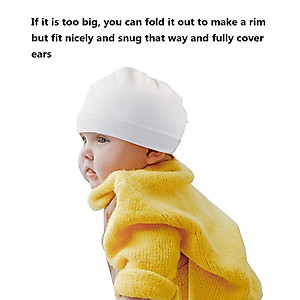 Bestjybt Baby Beanie Hats Infant Toddler Beanies Baby Girls Boys Soft Knit Kids Beanies Hat Cap (White, S(6-12 Months))