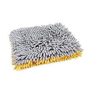 [Noodle] Microfiber Car Wash Pad (9"x9") Gold/Gray - 1 Pack