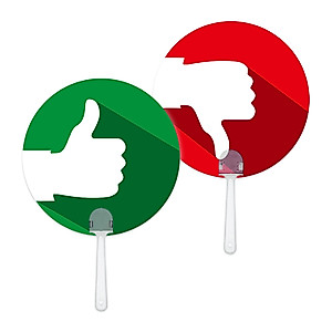 ATOM GROUP Thumbs Up Thumbs Down Paddles for Classroom Voting Teacher Classroom Event Supplies Teacher Student Interaction Signs Childhood Education Materials Auction Paddles 24 Pcs