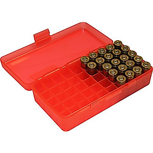 MTM 40/45/10MM Cal 50 Round Flip-Top Ammo Box, Red