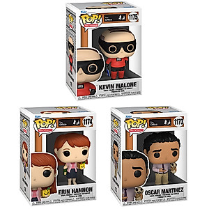 Funko TV: POP! The Office Collectors Set 4 - Erin with Happy Box & Champagne, Kevin as Dunder Mifflin Superhero, Oscar with Scarecrow Doll