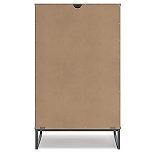 Signature Design by Ashley Neilsville Industrial 5 Drawer Chest of Drawers with Smooth-Gliding Drawers and Safety Stop, Gray