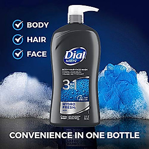 Dial Men 3in1 Body, Hair and Face Wash, Hydro Fresh, 32 fl oz