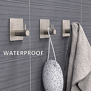 Wall Hooks Robe & Towel Adhesive for Hanging Towels - Set of 4 - for Bathroom, Kitchen - Sticky Hanging Wall Hangers Without Nails