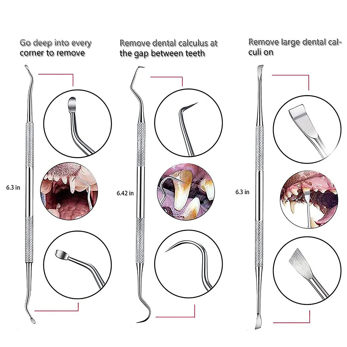 Teeth Cleaning Kit Dog Plaque Tartar Remover Tools Pet Dental Tooth Scaler and Scraper Silicone Finger Toothbrush for Puppy Cats Tooth Pick Stone Remover Dogs Oral Care Hygiene Cleaning Tools (12Pcs)