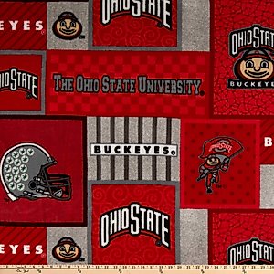 NCAA Ohio State Buckeyes 1177 Patch Fleece, Fabric by the Yard