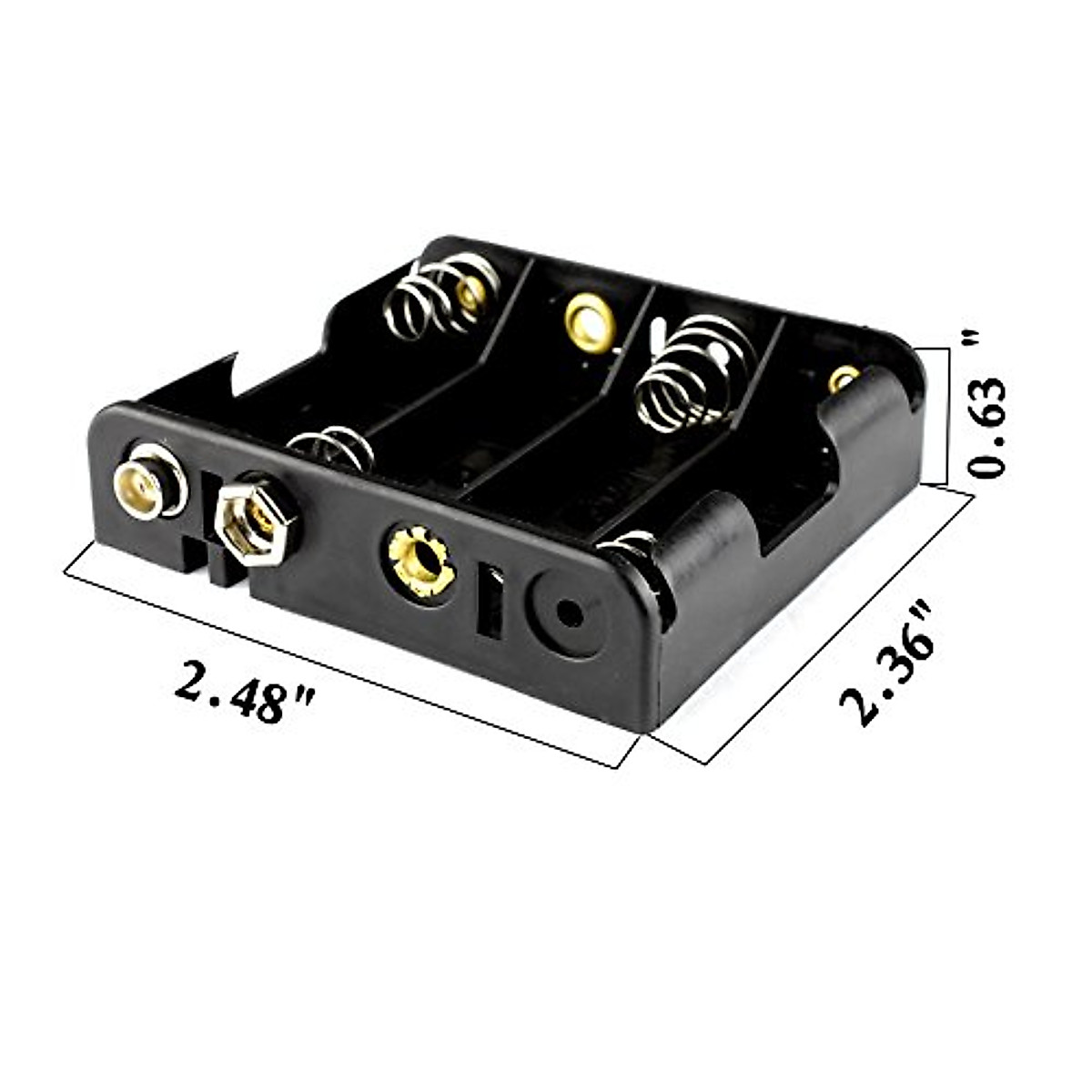 4 x 1.5V (6V) AA Battery Holder 9V I Type Snap Connector Plastic Housing （3+3） Pcs