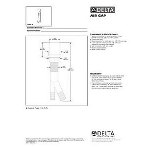 Delta Faucet 72020-SS Accessory Air Gap, Stainless 2.44 inch