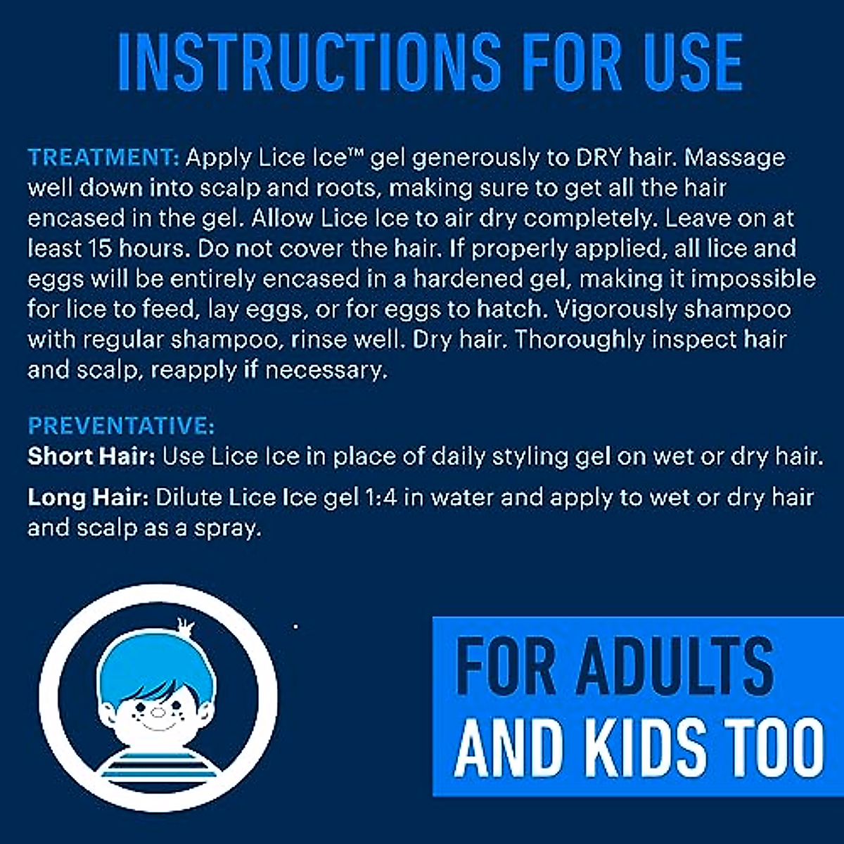 Lice Treatment (8 FL OZ), Made in USA | Lice Ice Extra Strength - The Ultimate Head Lice Treatment for Kids and Adults, Safe & Non-Toxic Formulation | Family Size