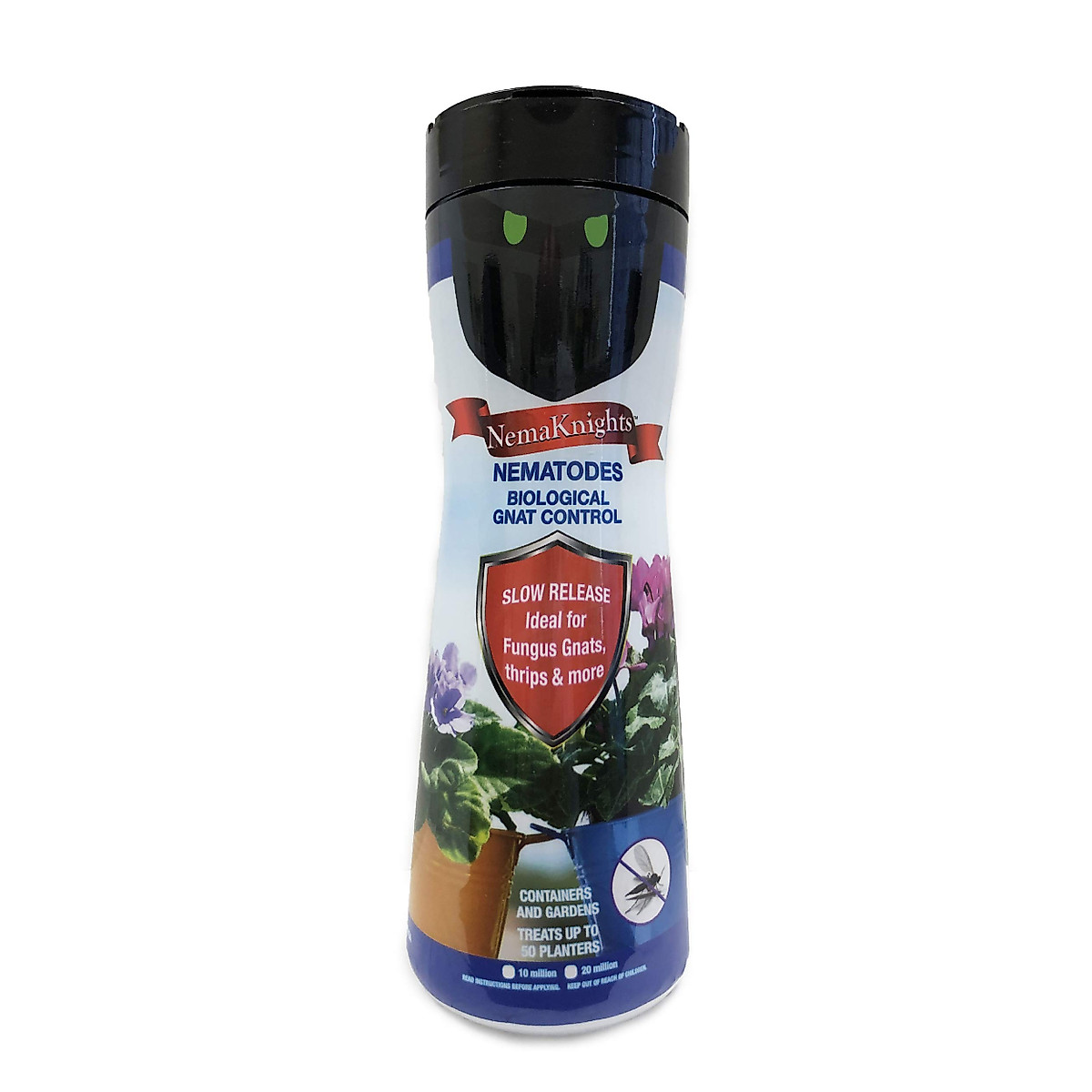 NemaKnights Nematodes Slow-Release Biological Gnat Control, Shakeble Nematode Pearls, 10 oz (Treats up to Approx 1,000 sq ft or 50 Containers) - for Fungus Gnat & Thrips in Containers and Gardens