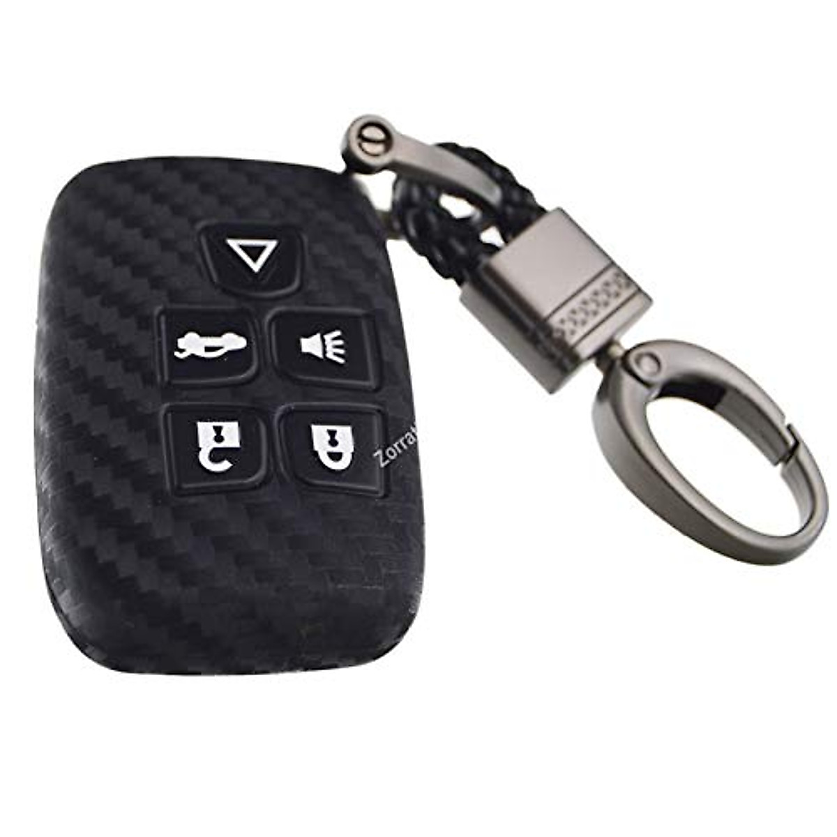 Carbon Silicone Smart Key Fob Cover for KOBJTF10A Land Rover Range Rover Evoque & Jaguar F Xe XF XJ