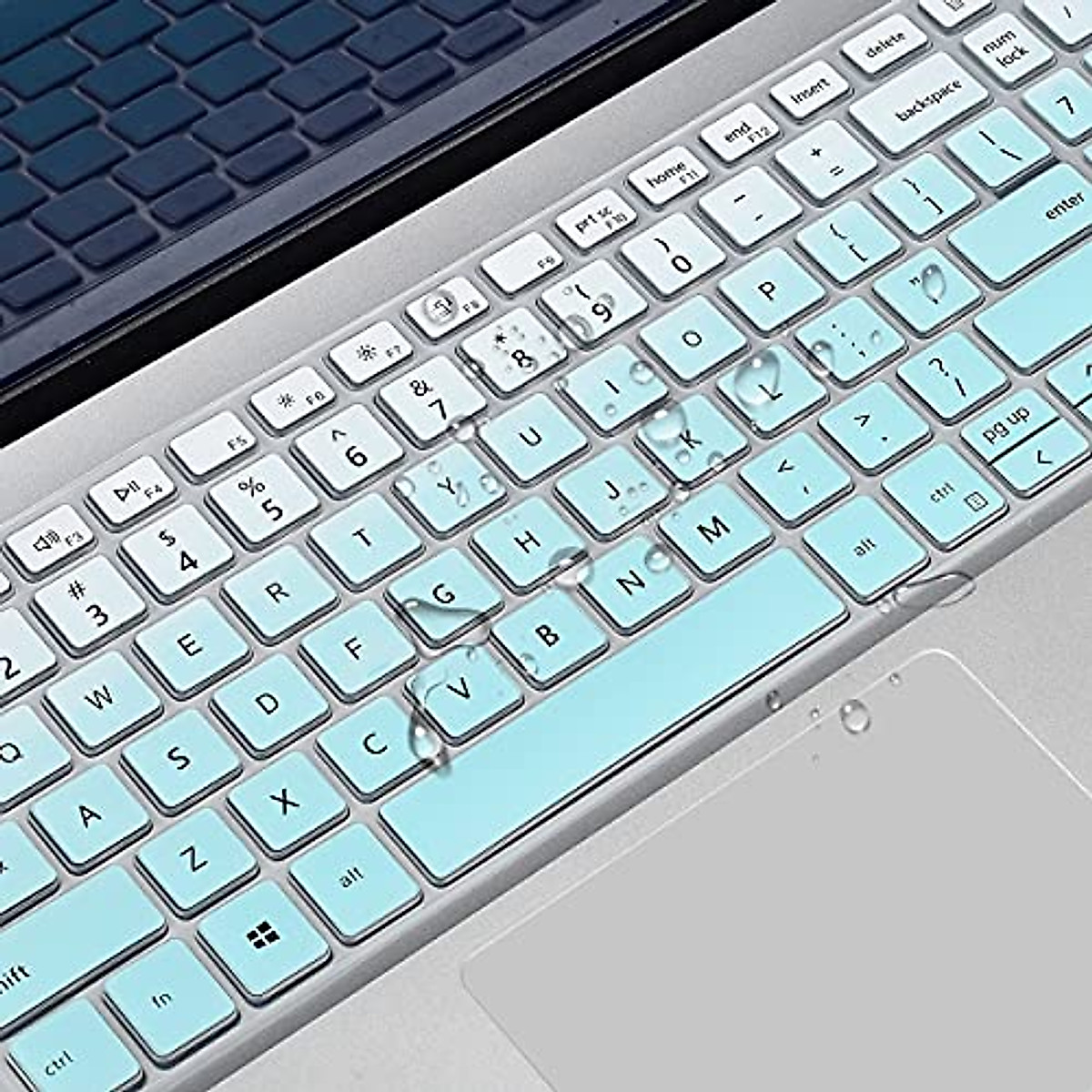 Keyboard Cover for Dell inspiron 15 17 3501 3502 3505 5501 5502 5505 5508 5509 5584 5590 5593 5594 5598 7500 7501 7506 7590 7591 7706 7790 7791, G15 5520 5525 5515 5510 Series Laptop - Gradual Mint