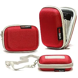 Navitech Red Water Resistant Hard Wireless Earphone Case Cover Compatible With Bose SoundSport Pulse Wireless Headphones