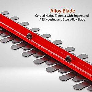 SereneLife Corded Electric Handheld Hedge Trimmer - 4 Amp Electrical High Powered Hand Garden Trimmer Tool w/ 18 Inch Blade, 10 Ft Long Cord - Trims Bush, Shrub, Grass, Small Tree Branch PSLHTRIM52