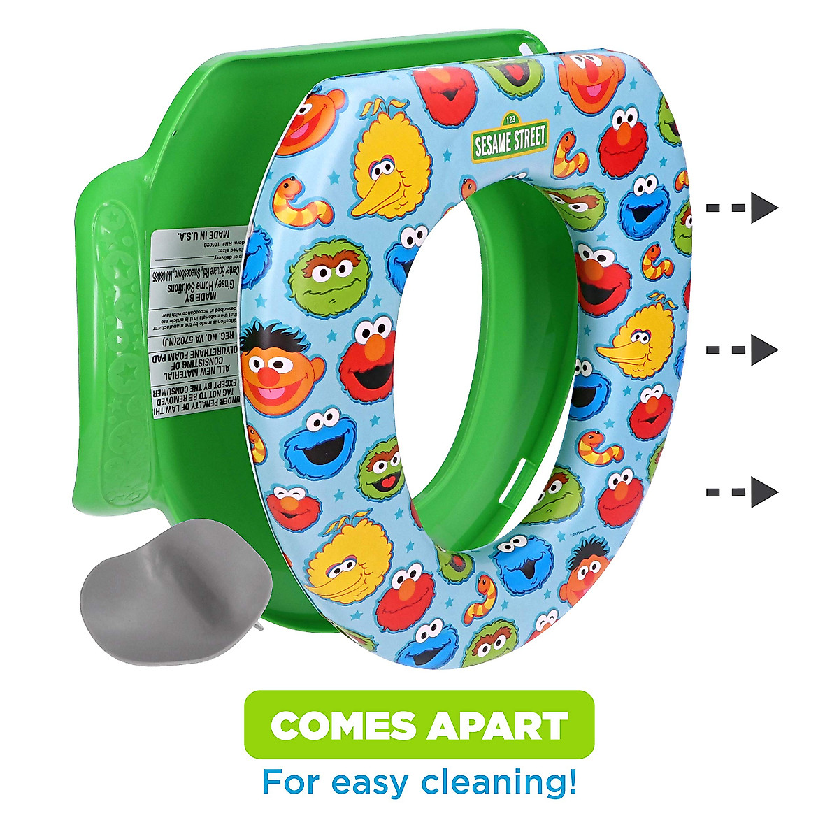 Sesame Street "Best Friends" Soft Potty Seat and Potty Training Seat - Soft Cushion, Baby Potty Training, Safe, Easy to Clean