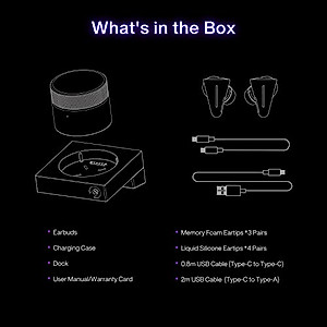 Angry miao CYBERBLADE Wireless Gaming Earbuds, Active Noise Cancelling Bluetooth Earbuds with Microphone, 36ms Low Latency Earphone for PC, PS4, PS5, Switch, iPhone, Android