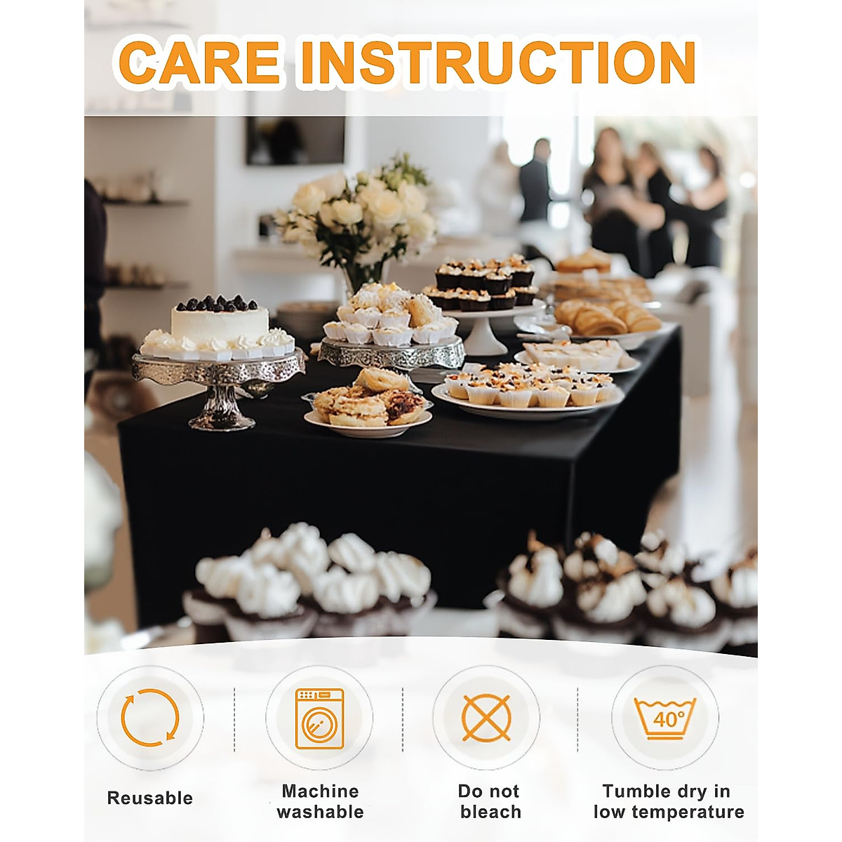 SEPARO - 2Pack, 6FT Spandex Table Cover Fitted Rectangular Tablecloth Stretchable Fabric Lycra Tablecloth 6 ft Wrinkle-Free for Party Dj Tradeshows Banquet Weddings Cocktail, 2 Pcs