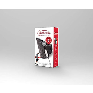 Sunbeam Heating Pad Wrap for Back Pain Relief with Auto Shut Off and Moist Heating Option, 23 x 15", Slate Grey