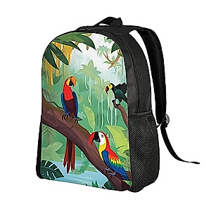 RLDOBOFE Macaw and Toucan of Rainforests Backpack For Women Men Travel Laptop Backpack Rucksack Casual Daypack Lightweight Travel Bag