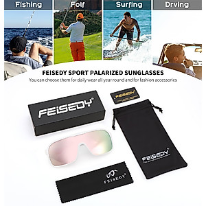 FEISEDY Fashion Polarized Sunglasses Oversized One Piece Reflective Lens Sports Sun Glasses B0122