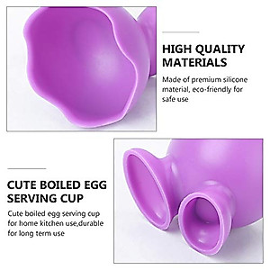 Amosfun 5Pcs Egg Boiled Holder Cups Cup Eggs for- Silicone Egg Cup Holders Boiled Egg Serving Cups (Random Color)