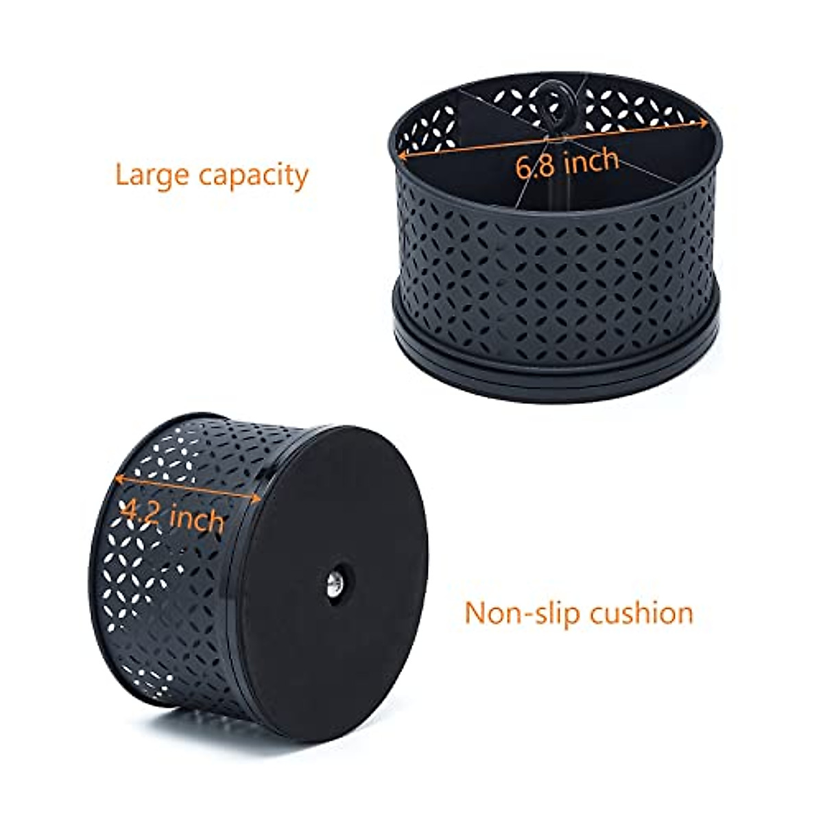 SETTFRFE Rotating Pencil Holder for Desk,Supplies Organizer Pen Caddy,6 Compartments Spinning Multi-Functional large Pen Holder for Desk