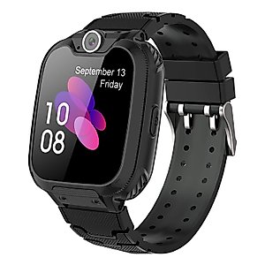 GOOWJUER Kids Smart Watch for Boys Girls - HD Touch Screen Sports Smart Watch for 4-12 Years Kids Watches with Camera 16 Learning Games Recorder Alarm Music Player for Children Teen Students (Black)