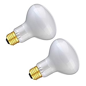 Reptile Heat Lamp Bulb 100W, Daylight Bulb for Reptile ,Basking Spot Heating Light UVA Glass Heat Bulb Soft White Bulb for Bearded Dragon Lizard Turtle -2 Pack
