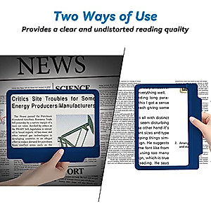 5X Magnifying Glass for Reading, Large and Lightweight Magnifier with 36 Ultra-Bright Dimmer LED Lights Provide Full-Page Viewing Area Evenly Lit Perfect for Low Vision Person and Seniors(Dark Blue)